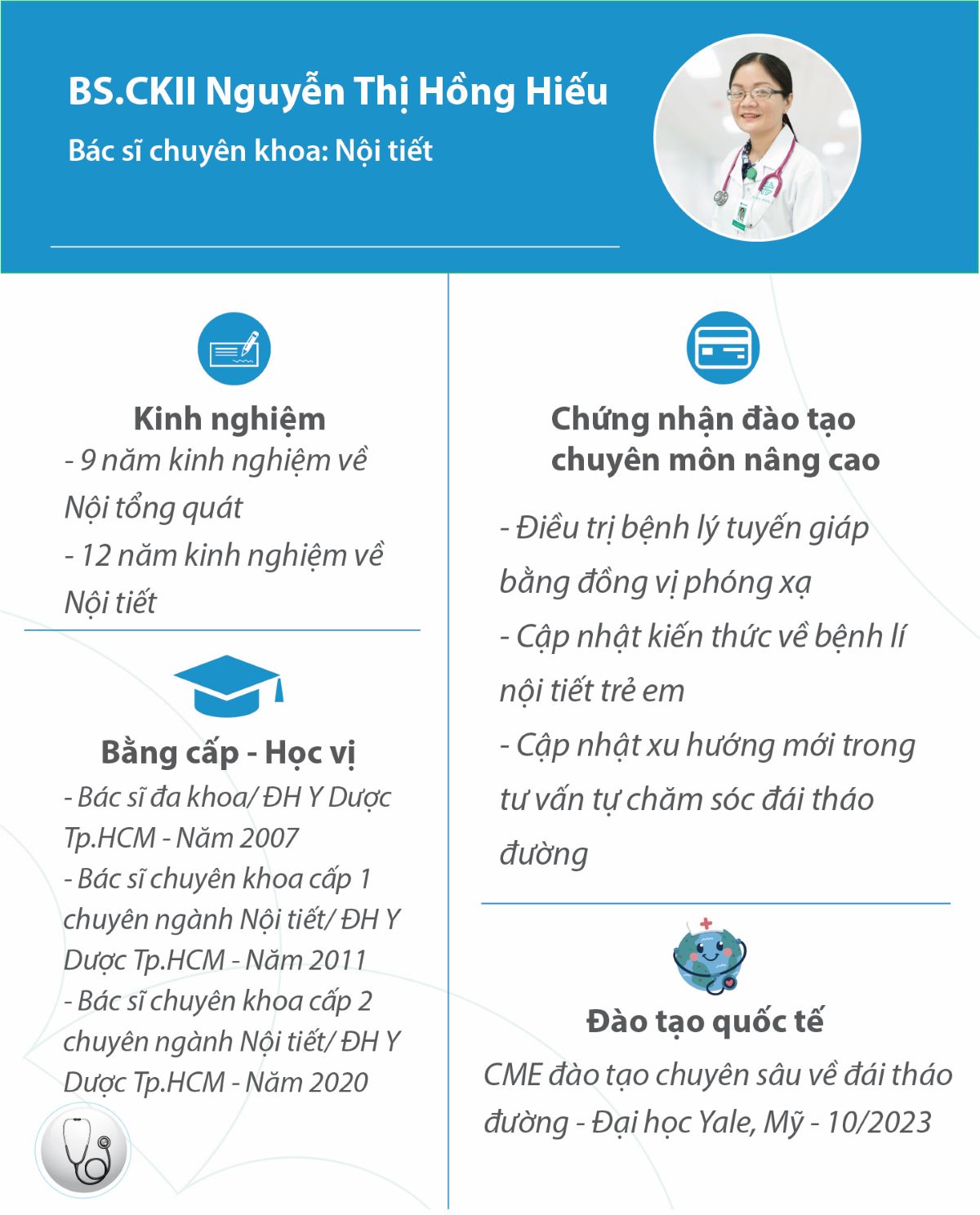 BS CKII Nguyễn Thị Hồng Hiếu - Khoa Nội tiết và Lão khoa - Hong Hung ...